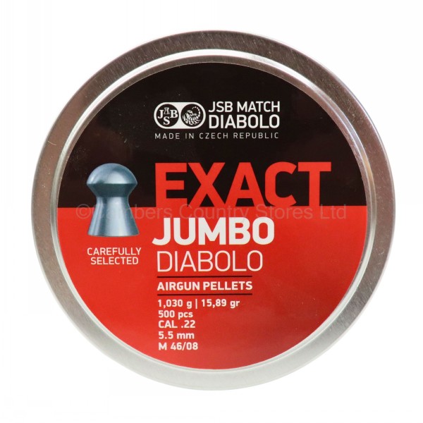 JSB Exact Jumbo Diabolo Air Rifle Pellets .22 x 500 | Cambers Country Store